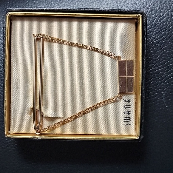 SWANK | Accessories | Swank Tie Bar And Chain Gold Tone In Original Box ...